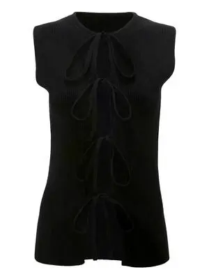 JW Anderson Bow-tie Ribbed Tank Top - Black