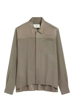 AMI Contrast-panel Long-sleeve Shirt