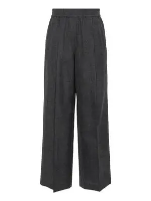 Brunello Cucinelli Virgin Wool Palazzo Pants - Grey