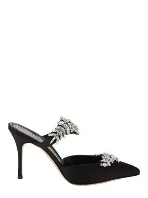Manolo Blahnik 90mm Lurum Mules - Black