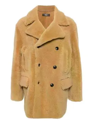 Amiri Double-breasted Shearling Coat - Brown