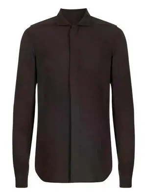 Rick Owens Plain Long-sleeve Shirt - Brown