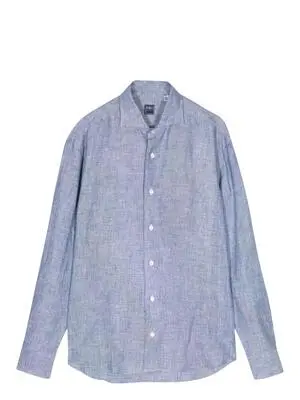 Fedeli Striped Linen Shirt - Blue