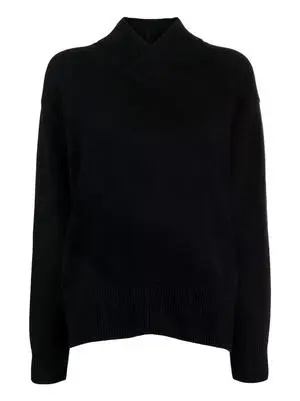 Studio Nicholson Crossover-neck Knitted Jumper - Black