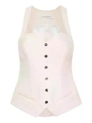 Philosophy Di Lorenzo Serafini Sleeveless Sweetheart-neck Top - Neutrals