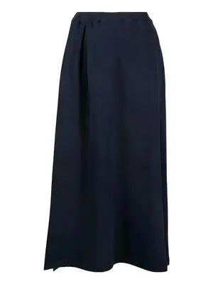 Yohji Yamamoto High-waist Pleated Midi Skirt - Blue