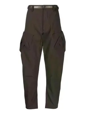 SPOONYARD Logo-appliqué Tapered Cargo Trousers - Brown