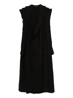 Yohji Yamamoto Twisted Gabardine Coat - Black
