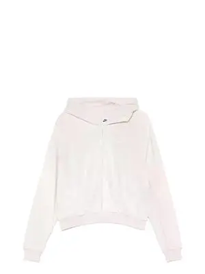Nike Velour Full-zip Hoodie - Neutrals
