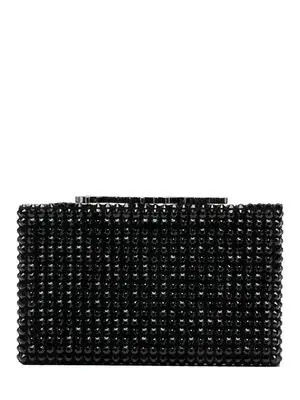 Philipp Plein Crystal-studded Snap Clutch Bag - Black