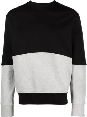 Versace Logo-tape Colour-block Sweatshirt - Black