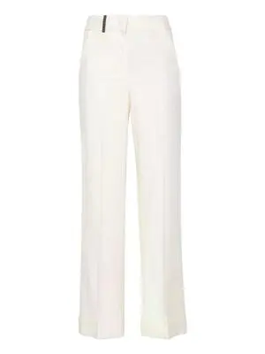 Peserico Straight-leg Jacquard Trousers - Neutrals