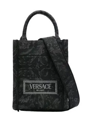 Versace Mini Barocco Athena Jacquard Tote Bag - Grey