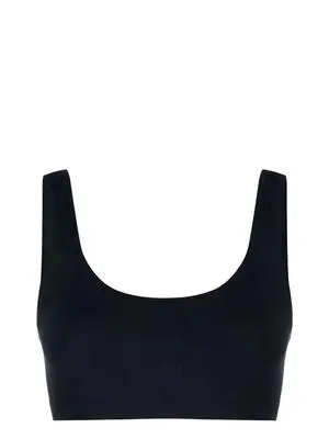 Hanro Cropped Scoop-neck Bra - Blue