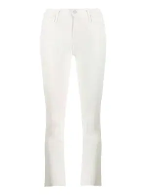 MOTHER High Rise Flared Cropped Jeans - Neutrals