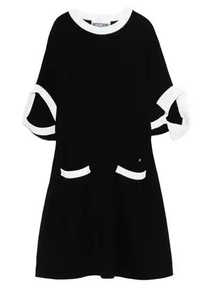 Moschino Contrast-trim Mini Dress - Black