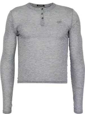 GROUND ZERO Logo-embroidered T-shirt - Grey