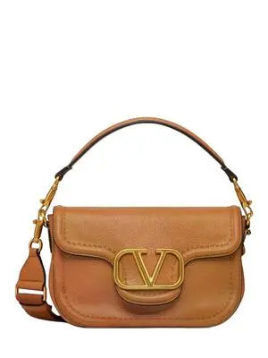 Valentino Garavani Alltime Leather Shoulder Bag - Brown