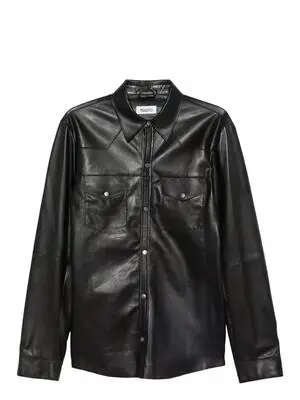 ERALDO Leather Shirt - Black