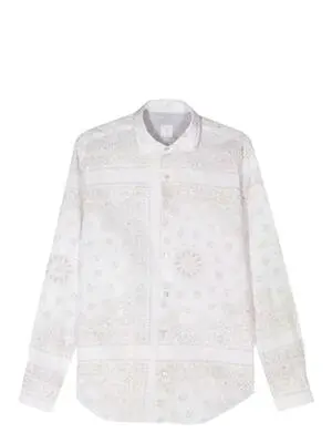 Eleventy Paisley-print Button-up Shirt - Neutrals