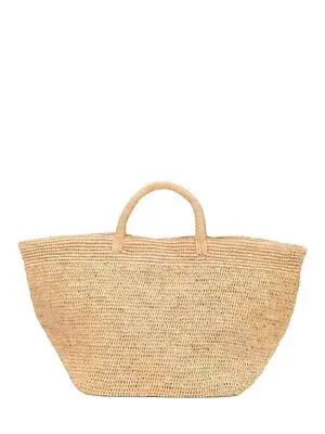 IBELIV Woven Raffia Tote - Brown