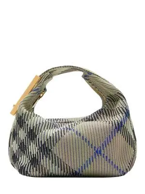 Burberry Mini Peg Checked Tote Bag - Neutrals