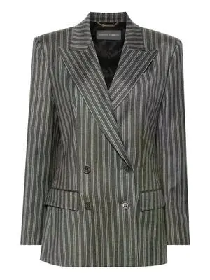 Alberta Ferretti Flannel Double-breasted Blazer - Grey