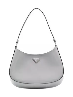 Prada Cleo Brushed Leather Shoulder Bag - Grey