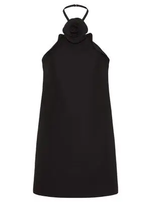 Valentino Garavani Floral-appliqué Halterneck Dress - Black