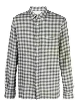 Officine Générale Graphic-print Seersucker Shirt - Grey