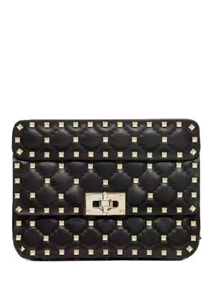 Valentino Garavani Rockstud Spike Leather Tote Bag - Black