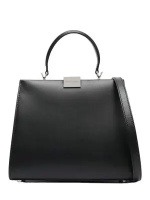ARMARIUM Leather Tote Bag With Logo Plaque - Black
