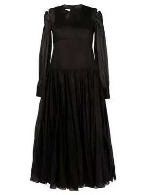 JIL SANDER Pleat-detail Midi Dress - Black