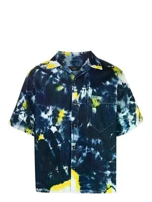 Alanui Abstract-print Shirt-sleeve Shirt - Blue