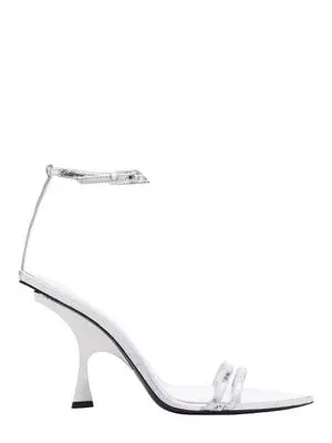 Attico Ester 95mm Leather Sandals Silver