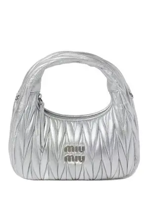 Miu Miu Wander Matelassé Tote Bag - Silver