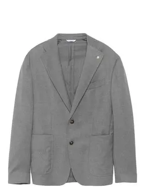 MANUEL RITZ Brooch-detail Blazer Grey