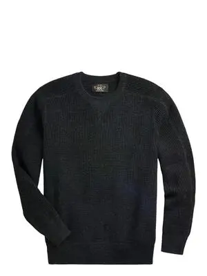 Ralph Lauren Waffle Crewneck Long Sleeve Pullover - Black