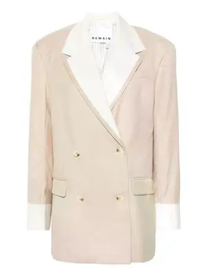 Remain Birger Christensen Two-tone Double-breasted Blazer - Neutrals