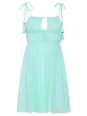 Patrizia Pepe Plissé Crepe Mini Dress - Blue