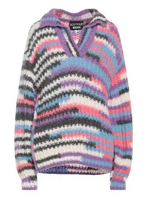 Boutique Moschino Knitted Multicolor Sweater - Purple