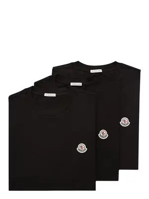 Moncler Logo Patch Cotton T-shirt - Black