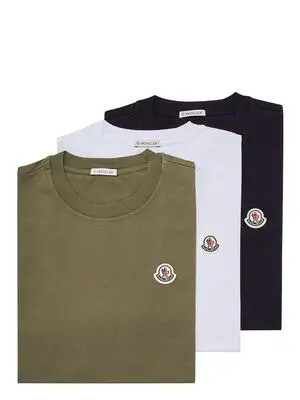 Moncler Logo Patch Cotton T-shirt - Multicolor