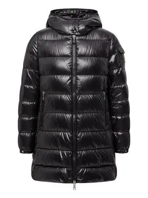 Moncler Courcelles Hooded Mid-length Down Jacket - Black