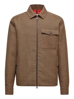 Moncler Escaut Wool Down Shirt Jacket - Brown