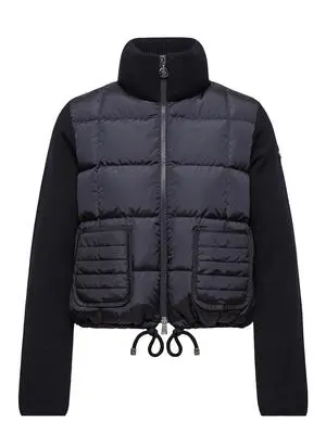 Moncler MONCLER COLLECTION Square-Quilted Padded Wool Zip-Up Cardigan Blue