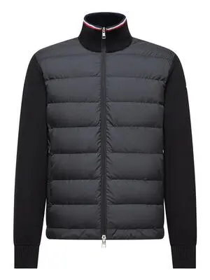 Moncler Padded Zip-Up Cotton Cardigan Black