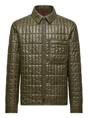 Moncler Madiere Vertical-quilted Padded Shirt Jacket - Green