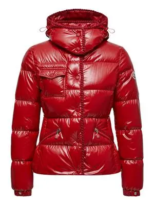 Moncler Glareins Braided Trim Hooded Down Jacket - Red