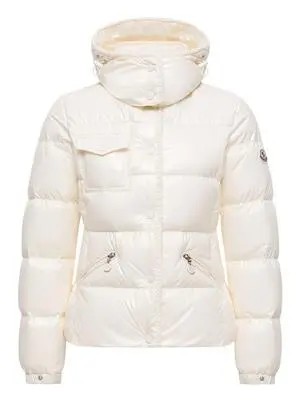 Moncler Glareins Braided Trim Hooded Down Jacket White